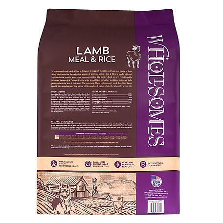 Wholesomes Lamb & Rice – Peachy Paws Pet Store